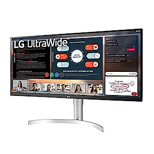 LG 34WN650-W UltraWide Monitor 34" 21:9 FHD (2560 x 1080) IPS Display, VESA DisplayHDR 400, AMD FreeSync, 3-Side Virtually Borderless Design - Silver