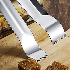 Gejoy 12 Pieces Sugar Tongs Ice Tongs Stainless Steel Mini Serving Tongs Appetizers Tongs Small Kitchen Tongs for Tea Party Coffee Bar Kitchen (Silver Curved Tip)