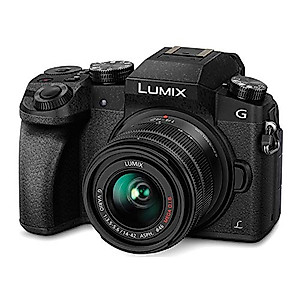 Panasonic LUMIX G7 Mirrorless Digital Camera with 14-42mm Lens and 32GB Compact Microphone Bundle