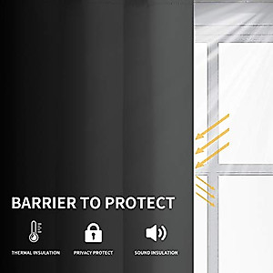 Easy-Going Blackout Curtains for Bedroom, 2 Panels Solid Thermal Insulated Grommet and Noise Reduction Window Drapes, Room Darkening Curtains for Living Room (52x63 in,Gray)