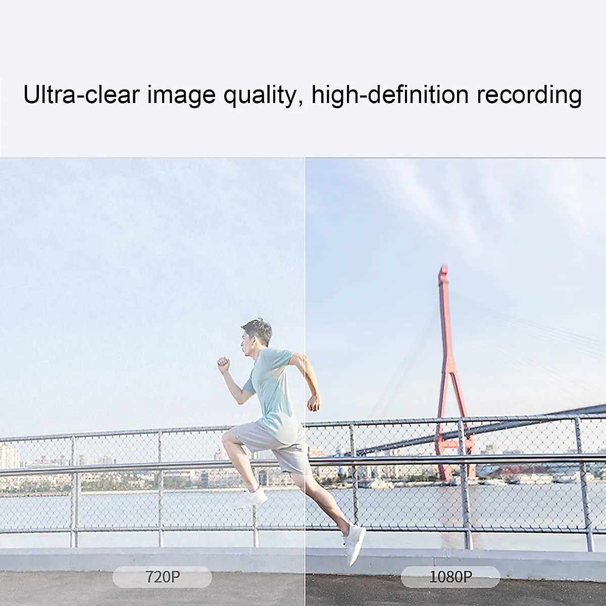 Zerodis Sports DV Surveillance Outdoor Camera, Rechargeable Battery Powered 1080P Wireless WiFi with Night Vision Spotlight AI Motion Detection USB Powered for Daily Exercise