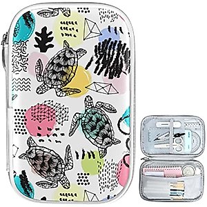 ZZKKO Sea Turtles Colorful Pencil Bag Case Zipper Pencil Holder Organizer Stationary Pen Bag Cosmetic Makeup Bag Pouch Purse for School Office Supplies