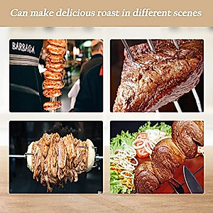 YOOYIST Vertical Skewer for al Pastor Stainless Steel Removable Barbecue Skewers , Brazilian BBQ Skewer Stand Grilling Meat Spit for Steak, Whole Chickens, Whole Fish, Shawarma and Large Meat