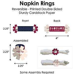 Big Dot of Happiness But First, Wine - Wine Tasting Party Paper Charger and Table Decorations - Chargerific Kit - Place Setting for 8