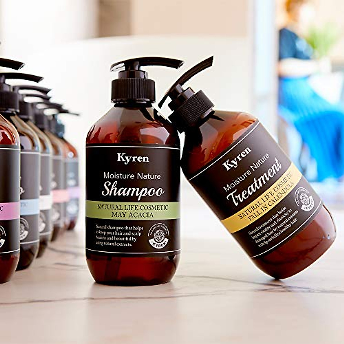 KYREN Moisturizing Natural Shampoo and Treatment Set Fall in Calendula 98% All-Natural Deep Cleansing Ingredients Soothing Treatment for Dry, Damaged, Color Treated Curly Hair (1000mL / 35.27oz)