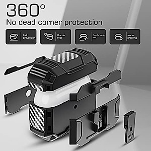 ZenRich One Key Pop-up Airpods Pro Case, zenrich Full-Body Hard Shell Protective Rugged Charging Cover Case with Keychain for AirPods, Front LED Visible,Black