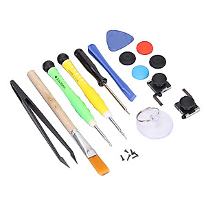 Disassembly Kit for Switch, 21in 1 Disassembly Repair Tool Kit Joystick Screwdriver Press Stick Pick Brush Clip Suction Cup Silicone Keycap Screw Box Set for Switch Handle