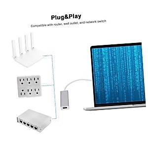 UKCOCO 1pc Network Adapter Micro USB Hub Micro USB Splitter USB Hubs USB Adapter Computer Adapter Splitter USB Hub for Computer Usb3.0 to Adapter Wired Aluminum Alloy Receiver