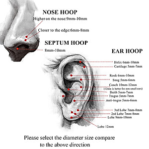 JOERICA 16G Septum Jewelry for Women Stainless Steel Horseshoe Septum Rings Cute Bee Flower Butterfly Claw Evil Eye Bead Rings Cartilage Earrings Hoop Helix Rook Daith Septum Piercing Jewelry 8/10MM