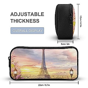 Paris Eiffel Tower Art 3 Pcs Backpack Set Portable Lunch Bag Pencil Pouch for Office