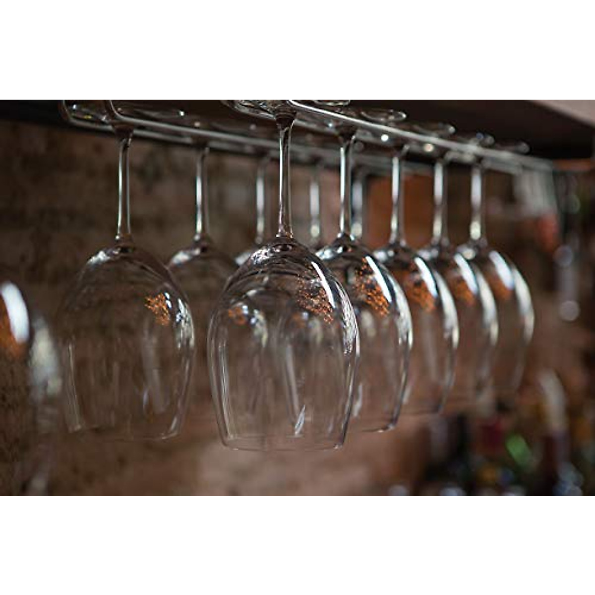 BelleVie Wall Mounted Glass Rack, Stainless Steel, L 12 1/2" x W 17 3/4" x H 2 1/8" x 1" channel spacing"