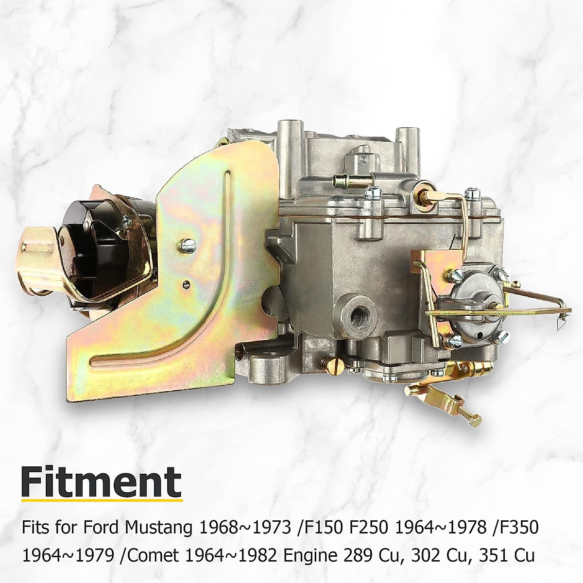 AUXMART 2 Barrel Carburetor Carb for Ford 289 302 351 Cu F100 F250 F350 Mustang Engine 289 302 351