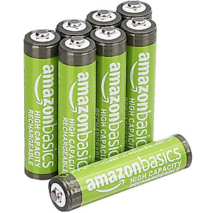 Amazon Basics AAA High-Capacity Ni-MH Rechargeable Batteries, Pre-Charged - 8-Pack & 8-Pack AA Rechargeable Batteries, 2000 mAh, Pre-Charged