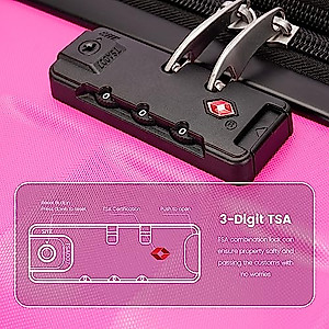 PRIMICIA GinzaTravel 2-Piece Luggage Sets Expandable Suitcases with 4 Wheels PC+ABS Durable Hardside Luggage sets TSA lock(Rose Red, 2-Piece Set(20"/29"))