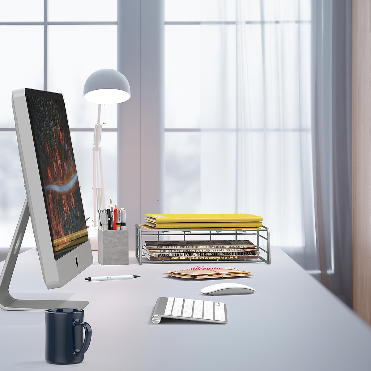 2PK - SimpleHouseware Over The Cabinet Door Organizer Holder, Silver