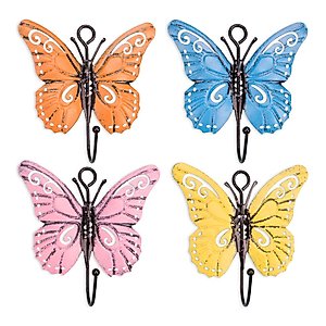 Comidox 4Pcs Cute Butterfly Coat Hooks Creative Decorative Butterfly Wall Hooks Perfect for Hanging Coats,Bags,Scarves,Towels and Keys Stylish Room Wall Decoration