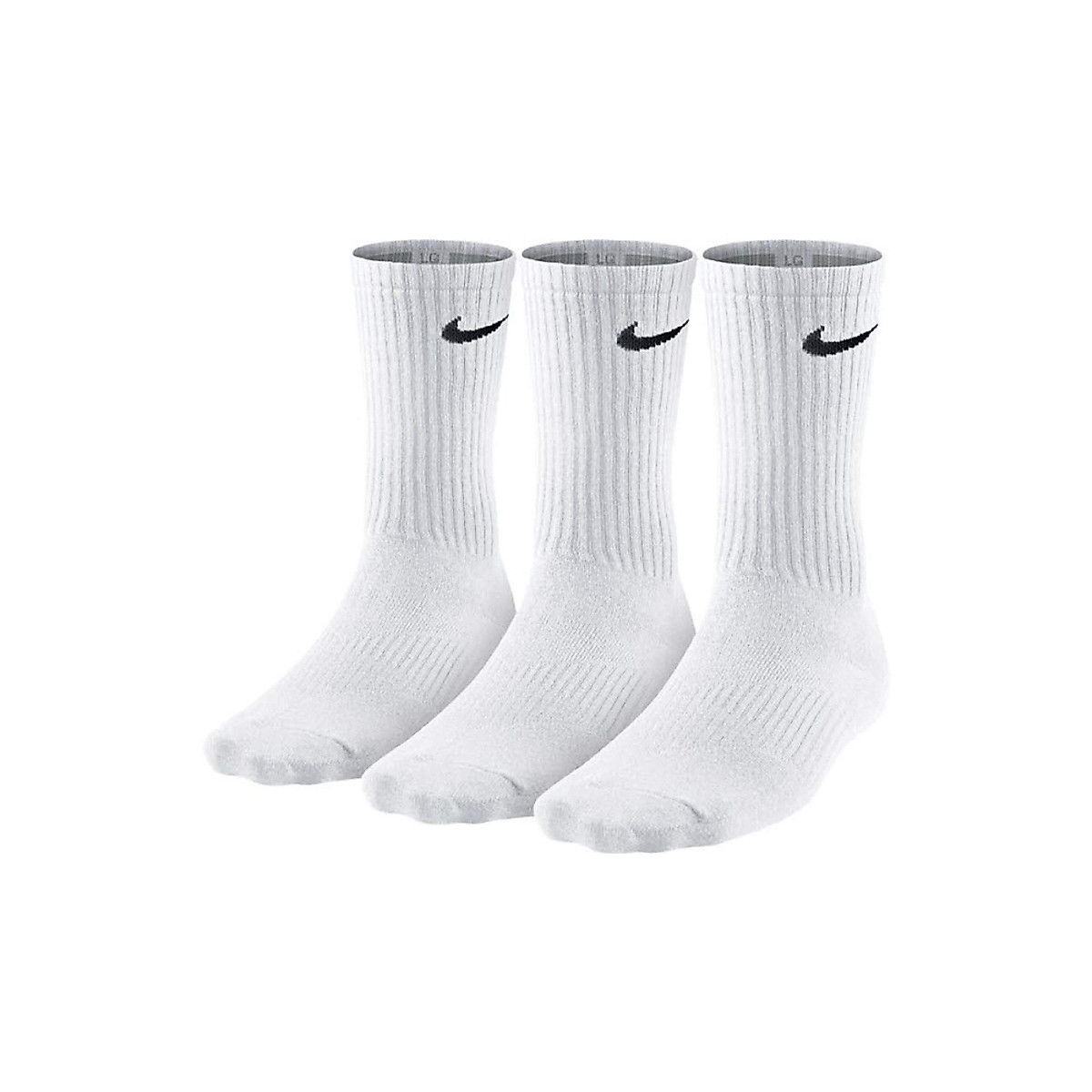 Nike Lightweight Athletic Crew Sicks Men's 3 Pack White Medium