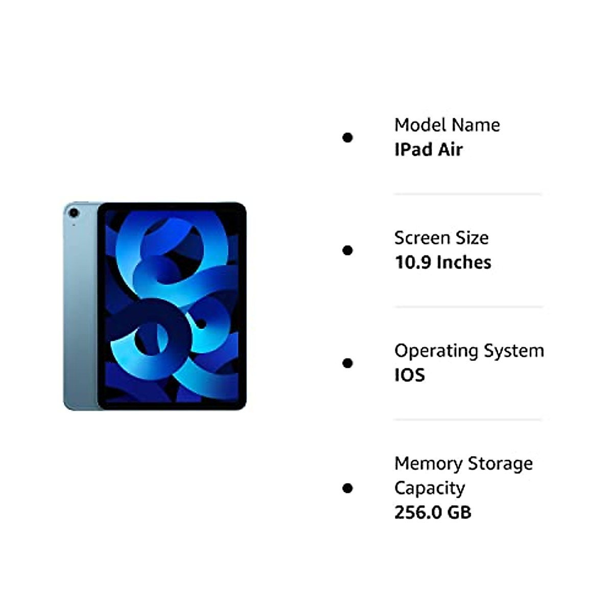 2022 Apple iPad Air (10.9-inch, Wi-Fi + Cellular, 256GB) - Blue (5th Generation) (Renewed)