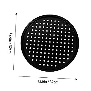 Hemoton 2pcs Non-stick Pizza Pan Nonstick Toast Pie Crisper Tray Pizza Baking Tray Muffin Tray Bread Loaf Pans for Baking Oven Tray Home Baking Tray Baking Pan Set Bakeware Pan Black Tool