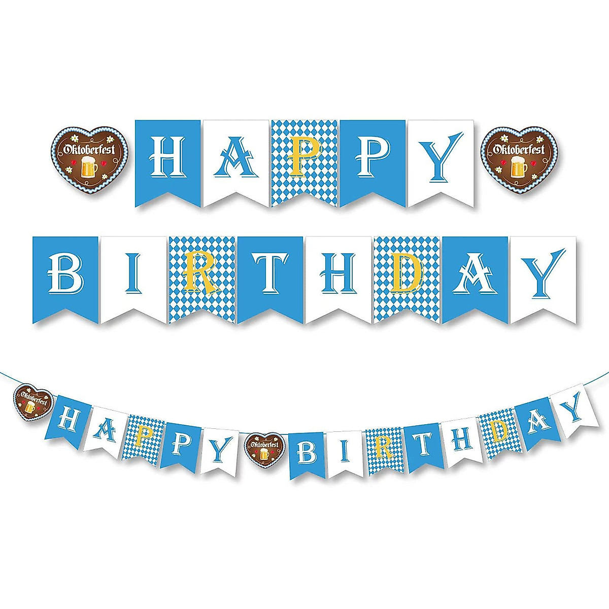 DodelyGz Oktoberfest Birthday banner,German Oktoberfest Theme Birthday Party Decoration Beer Festival Birthday Party Accessory