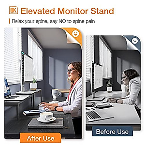 ODK 55 inch Computer Desk with Monitor Shelf and Storage Shelves, Gaming Desk, Study Table with CPU Stand & Reversible Shelves, Black