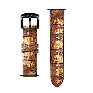 CA0075 Turtle Carapace Leather & Silicone Smart Watch Band Strap for Garmin Approach S40, Forerunner 245/245/645/645, Venu Vivoactive Vivomove Size (20mm)