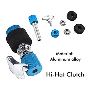 Hi‑Hat Clutch, Aluminum Alloy Quick Release Hi Hat Clutch Cymbal Holder Self-Locking Knob Instrument Playing Accessories(blue)