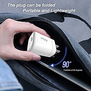 Ailun 20W USB C Power Adapter,PD Port Wall Charger Block Foldable Fast Charge for iPhone 14/14 Pro/13/13 Pro/12 Pro Max/12/12 Pro/12 Mini/11,Galaxy,Pixel 4/3, iPad Pro (Cable Not Included)