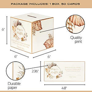 50 Pcs Diaper Raffle Tickets for Baby Shower Diaper Raffle Box Baby Shower Games Boho Baby Shower Decorations for Girl Diaper Raffle Box Baby Shower Diaper Raffle Cards Baby Girl Shower Decoration