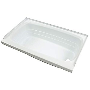 Lippert Components Replacement Bathtub with Right Drain, Scratch-Resistant ABS Acrylic for RVs, Travel Trailers, 5th Wheels and Motorhomes - 209683