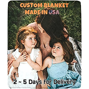 RAVANJA Custom Blanket with Photo Blanket Customized Picture Personalized Blanket Customize Image Blanket - Dog Memorial Blanket Birthday Gifts (1 Photos Collage, 60x50 inch)