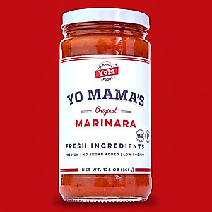 Keto Marinara Sauce by Yo Mama's Foods - Marinara Pasta Sauce for Pasta, Pizza, and Gourmet Dishes | (3) 12.5 Ounce Pasta Sauce Jars | No Sugar Added, Low Carb, Low Sodium, Gluten Free, Paleo Friendly, and Made with Whole, Non-GMO Tomatoes!