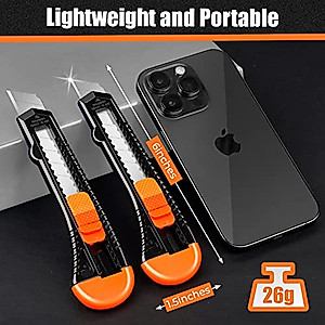 DIYSELF 24 Pack Utility Knife, Box Cutter, 18mm Utility Knives for School, Warehouse, Office, Box Cutter Retractable for Packages, Paper, Leather, Foam, Durable Razor Knife, Box Opener, Paper Knife