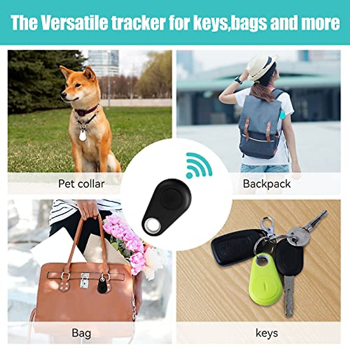 [4 Pack] Item Tracker Bluetooth Tracker Key Finder Item Locator for Kid Pet Keys Wallet All Your Things