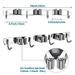 ONMIER Broom and Mop Holder Wall Mounted