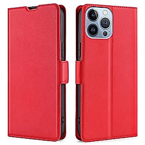 Fansipro Wallet Folio Case for Oppo Reno 2, Premium PU Leather Slim Fit Cover for Reno 2, 1 Card Slot, Handy, Red