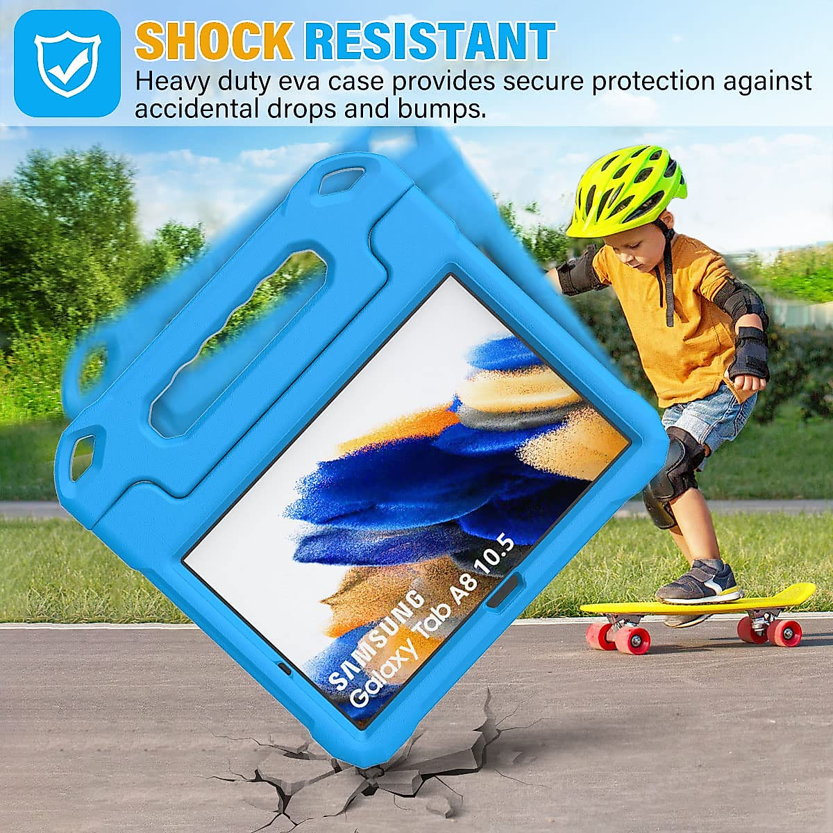 SUPLIK Kids Case for Samsung Galaxy Tab A8 10.5 inch (2022), Galaxy Tab A8 Case with Screen Protector, Shockproof Handle Stand Protective Case for Tab A8 10.5" Tablet (SM-X200/X205/X207), Pink