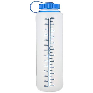 Nalgene HDPE Wide Mouth Water Bottle, Clear, 48 oz