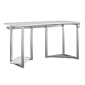 NTENSE Quest, Ergonomic, Home Office, Work Table, Computer, Gaming Room, Sitting Desk, Cup Holder, Headphone Hook, CPU Stand, White