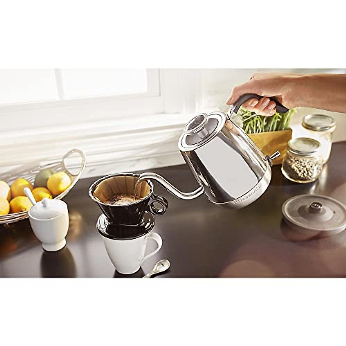 KitchenAid KEK1025SS Precision Gooseneck Electric Kettle, 1 Liter, Stainless Steel