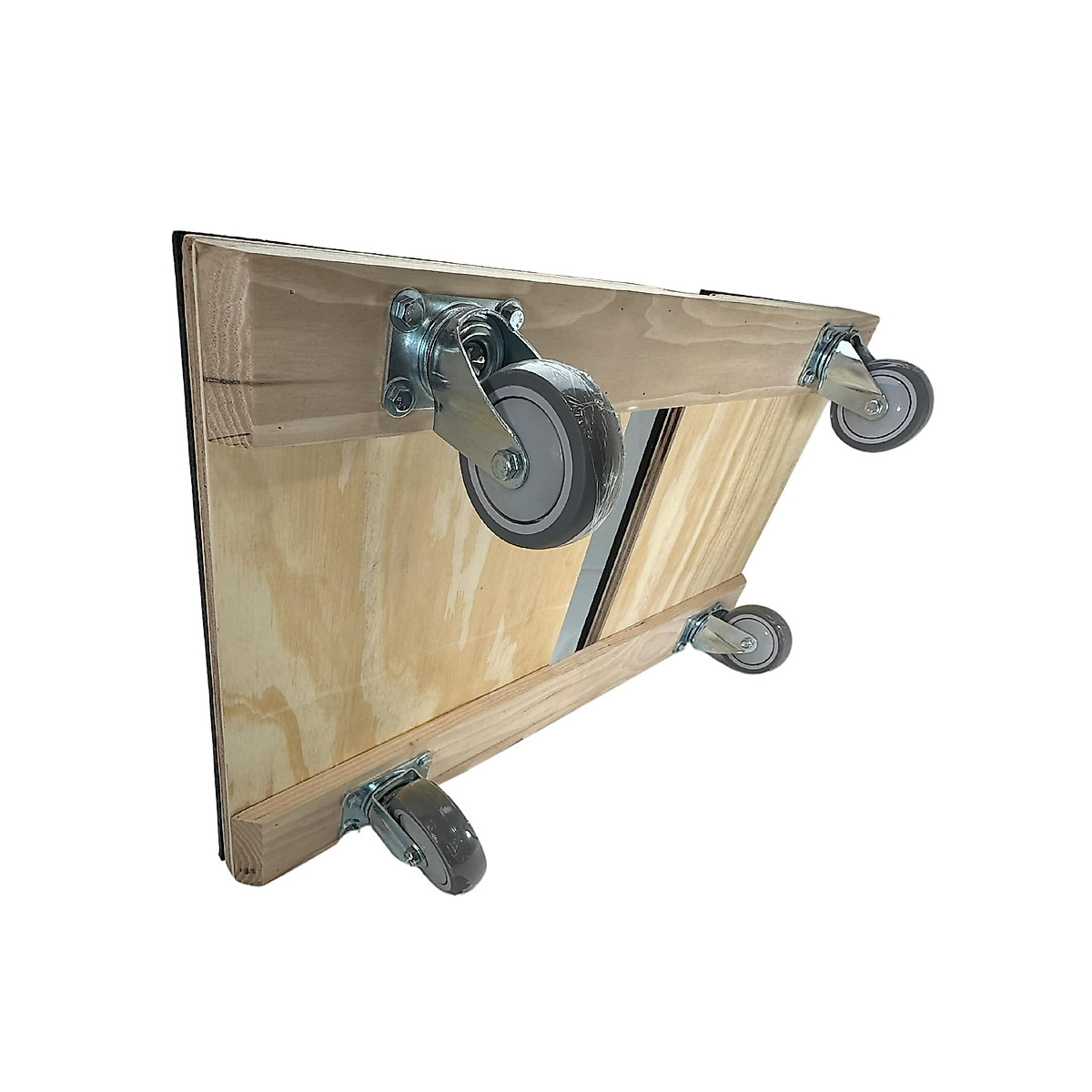 Generic Commercial Four Wheel Dolly Cart 19 in x 32 in 1,200 lbs. Capacity, Black, Brown, 1SFDV2