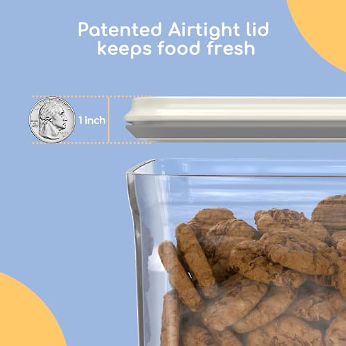 HCM Airtight Food Storage Containers, BPA Free Plastic Cereal Containers with Easy Lock Lids for Kitchen Pantry Organization and Storage (4PCS, 0.75L*4)
