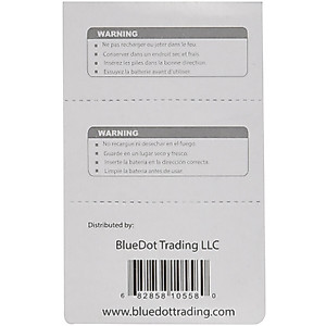 BlueDot Trading CR1220 Lithium Battery, 100 Count Coin Cell Batteries 3 Volt Metal Manganese Dioxide Non-Rechargeable for watches, toys, remote controls
