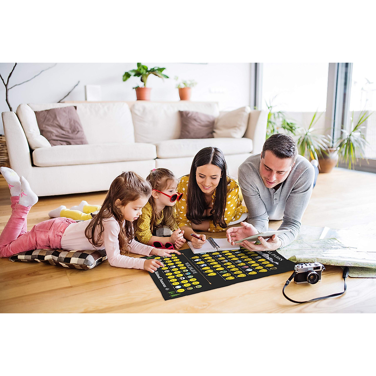 Bright Standards National Parks Scratch Off Map of United States Poster [Includes Wildlife], National Parks Map, US Travel Maps, USA Gifts for Travelers Road Trip Adventure, Fits 16”x20” frame