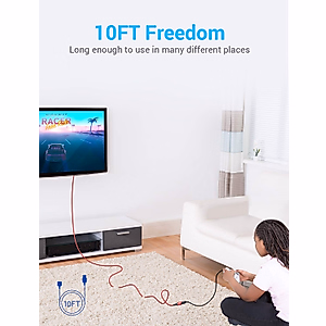 AINOPE USB Extension Cable,USB Extender,USB 3.0 Extension Cable, Male to Female Cord High Data Transfer Compatible with Webcam,USB Keyboard,Flash Drive,Hard Drive,Printer,10FT,Red