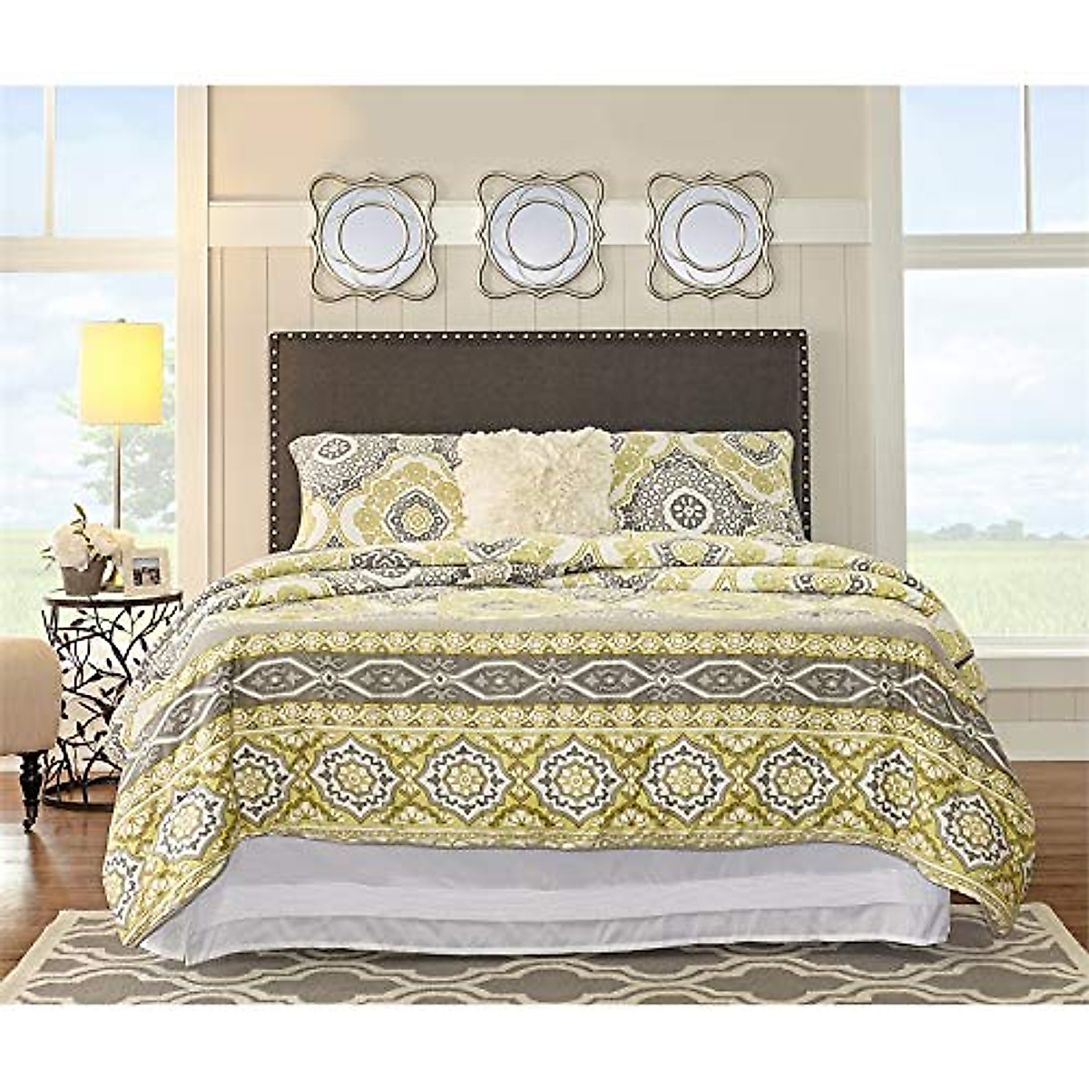 Linon Charcoal Full/Queen Contempo Headboard