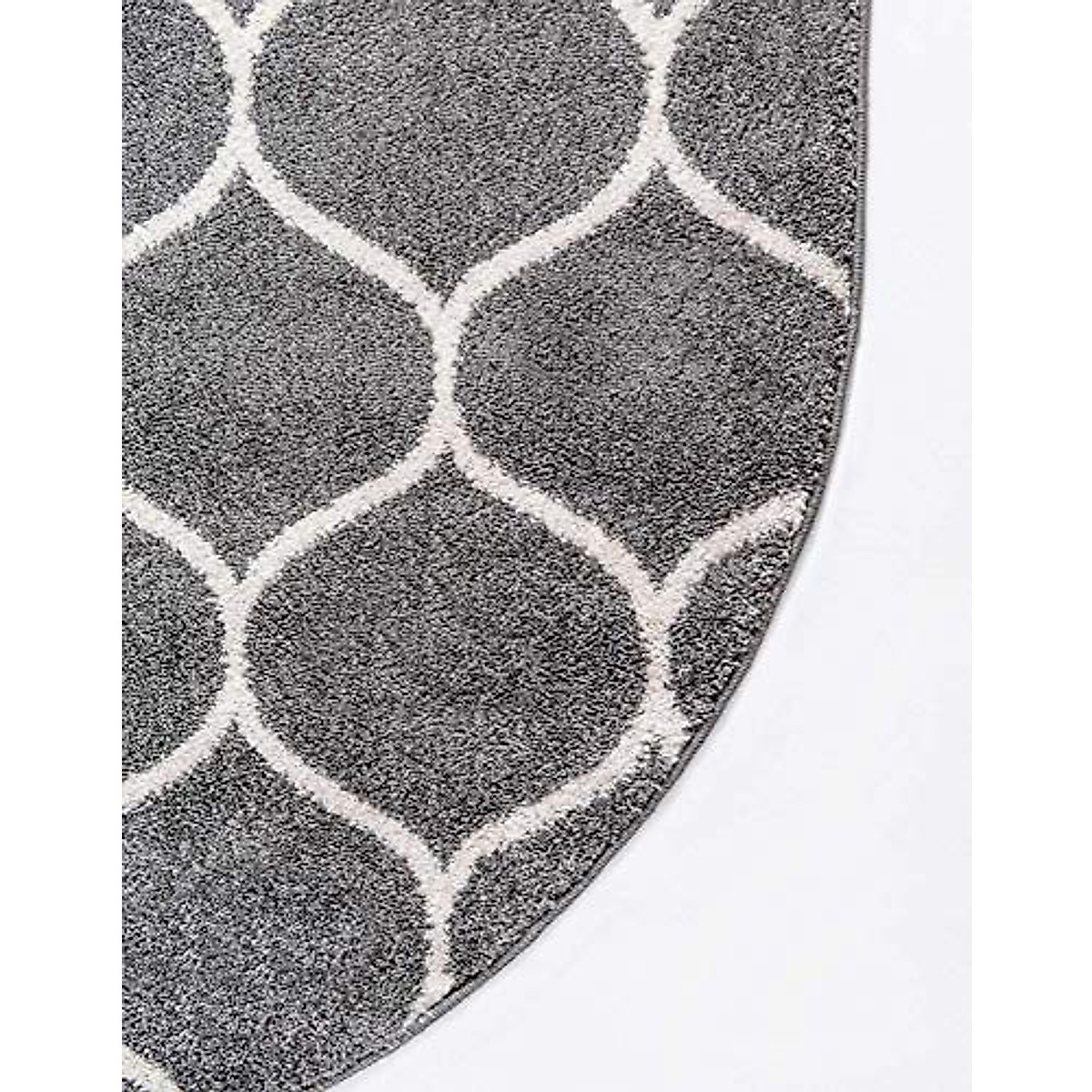 Unique Loom Trellis Frieze Collection Area Rug - Rounded (5' x 8' Oval, Dark Gray/ Ivory)