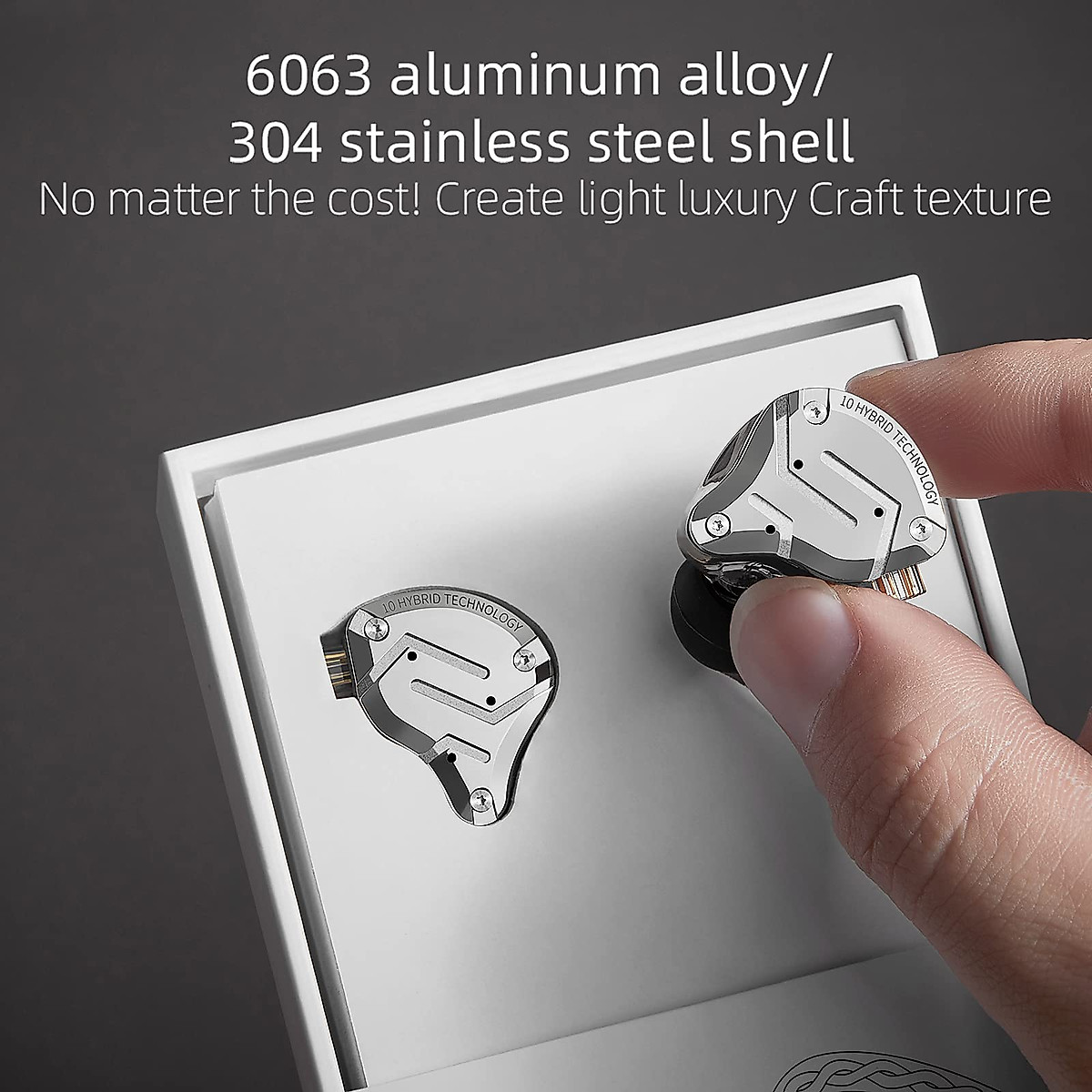 KZ ZS10 Pro in Ear Monitor Earphone, 4BA 1DD Metal Earbuds, HiFi Bass Headphones IEM with Detachable 2 Pin C-Cable(Black,No Mic)