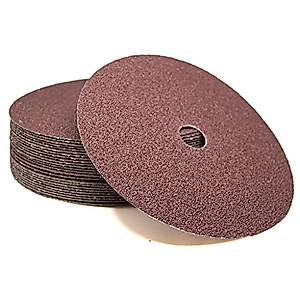 Benchmark Abrasives 7" Aluminum Oxide Resin Fiber Grinding and Sanding Discs for Wood and Fiberglass 7/8" Arbor, Use with Angle Grinder (25 Pack) - 24 Grit