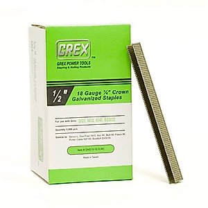Grex GNS18-12 (L08) 1/2 In. 18 Ga 1/4 In. Wide Crown Staples, Galvanized, 5M